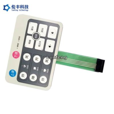 China Customized Design LED Membrane Switch Embossed Keys for sale