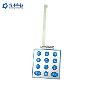 China Silk Screen Printing Waterproof Flexible Membrane Switches 4x3 Oil Resistant for sale