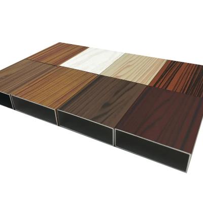 Китай Wood Grain Aluminum Square Tube Rectangular Pipe For Decoration Building продается