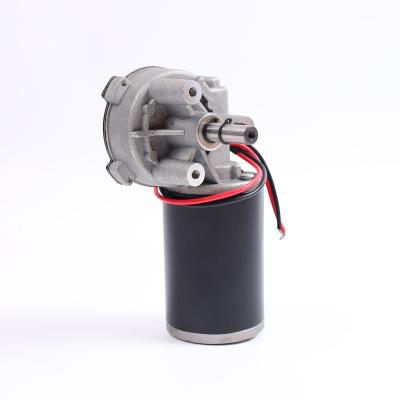 China Industrial 63mm 76mm Worm Gear Motor DC 12V/24V 50W-200W High Torque 20N.m Self-Locking with Encoder for Precision Control for sale