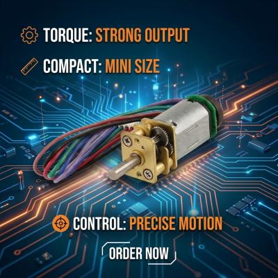 China Rated Torque Up To 400 Gcm 12mm N20 Gear Motor Metal Brush Carbon Brush No Load Speed Typically 100 To 300 RPM Depending On Gear Ratio for sale
