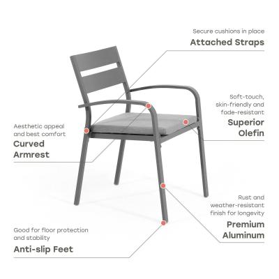 China Extendable Metal Dining Table and Chair Set for 4-8 People in Courtyard by AJUNION for sale