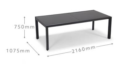 China Extendable Patio Set L 336.5 x W 107.5 x H 75cm AJUNION Outdoor Aluminum Dining Table for sale