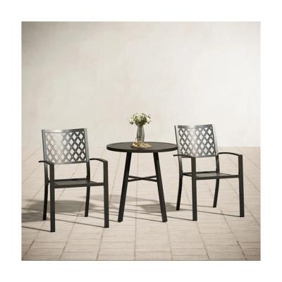 Outdoor Balcony Bistro Set Metal Garden Furniture with Foldable Design and 2 Seats