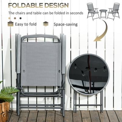 China Draagbare opvouwbare stoel Balkonmeubelen Bistro Set Tuinstoel AJUNION Metalen Outdoor Te koop