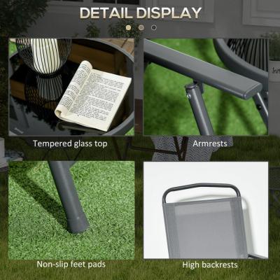 China Draagbare opvouwbare stoel Balkonmeubelen Bistro Set Tuinstoel AJUNION Metalen Outdoor Te koop