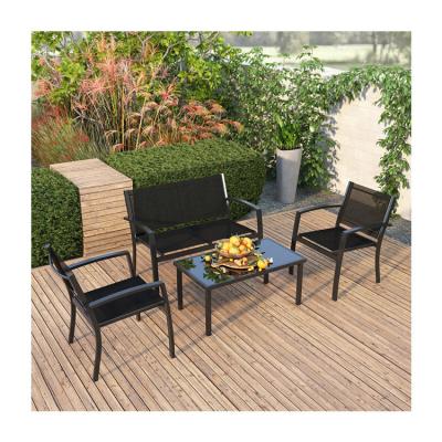 Set per balcone o salotto a cornici metalliche Set da giardino per relax esterno a 4 posti a sedere