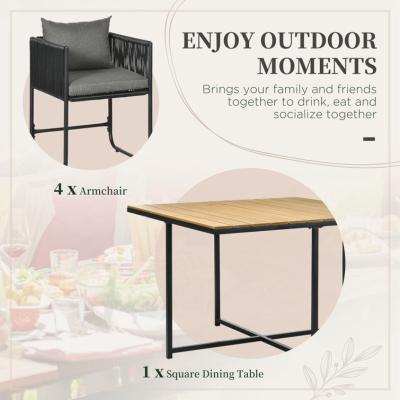Cina Moderno design stile tavolo da pranzo pieghevole e poltrona di rattan PE mobili da patio Set da pranzo in vendita