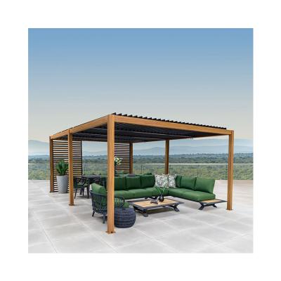 Cina Terrazzo in alluminio moderno tetto a baldacchino lucchetti di legno a prova di marciume pergola rivestita in vendita