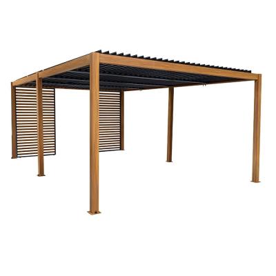 Cina Terrazzo in alluminio moderno tetto a baldacchino lucchetti di legno a prova di marciume pergola rivestita in vendita