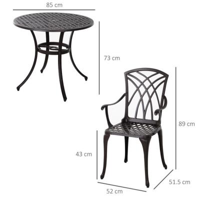 China Modern Design Style Iron Frame Cast Aluminum Dining Furniture Set with Round Table for sale