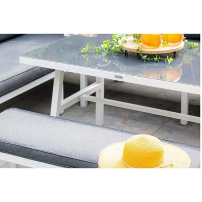 中国 アルミ 屋外 食卓 庭 家具 ベンチ セット AJUNION 販売のため