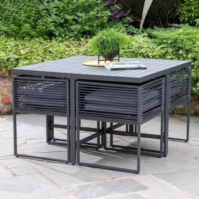 China Conjunto de móveis de jardim artesanal de corda de alumínio para design de economia de espaço ao ar livre à venda