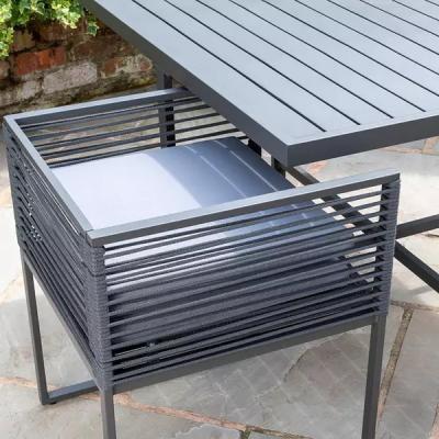 China Conjunto de móveis de jardim artesanal de corda de alumínio para design de economia de espaço ao ar livre à venda