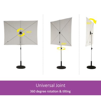 China Modern Design Rectangle Balcony Sun Shade Umbrella with Waterproof Canopy by AJUNION for sale
