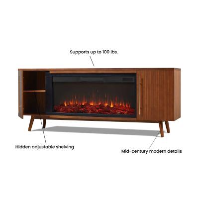 China Electric Fireplace TV Stand with Adjustable Thermostat and NO App-Controlled by AJUNION for sale