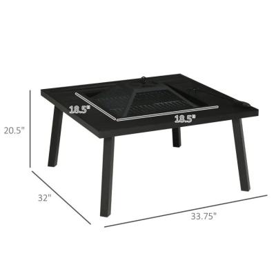 China Relax in Style Square Ceramic Wood Burning Fire Pit Table for Backyard Patio Garden Camping for sale