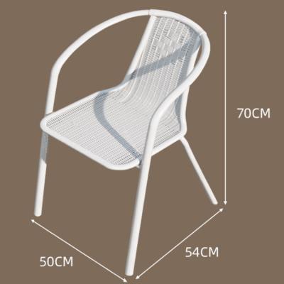 China Buitenrestaurant Balkon Cafe Patio Tuin Set Rattan stoel en kleine witte vierkante tafel Te koop