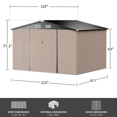 Cina 113*8,7*63 pollici moderno giardino di giardino tool shed casa per il deposito del giardino impermeabile in vendita