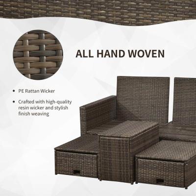 中国 AJUNION 5 パーツ 屋外用 PE ラタン家具セット コーナーチェア 体重容量 352ポンド 販売のため