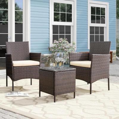 China Leisure Outdoor AJUNION PE Rattan Patio Furniture Set for Balcony Poolside Garden for sale