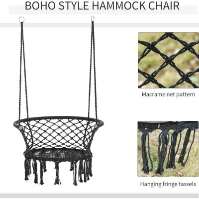 China Buitenmeubilair Macrame katoen touw hangmat stoel schommelingen voor binnen en buiten Te koop