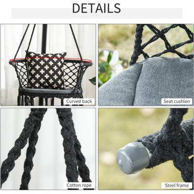 China Buitenmeubilair Macrame katoen touw hangmat stoel schommelingen voor binnen en buiten Te koop