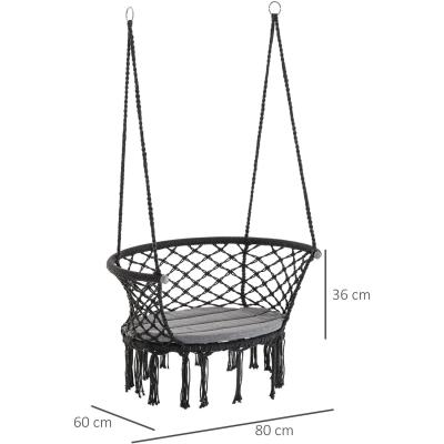China Buitenmeubilair Macrame katoen touw hangmat stoel schommelingen voor binnen en buiten Te koop