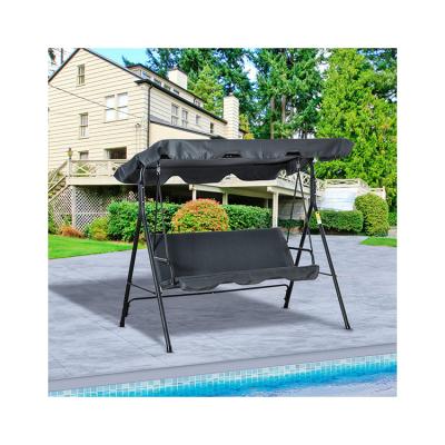 China Polvo de poliéster AJUNION Silla colgante de jardín de 3 asientos con metal y dosel en venta