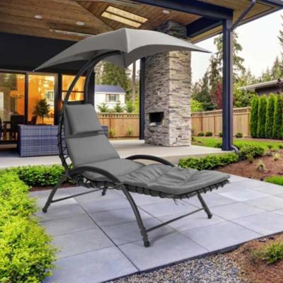 China Buitenste stoel met metalen stoffen Strand Terrasse Tuin hangmat Schommelstoel met baldachin 118*171*165 cm Te koop