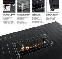 China Rectangular Dining Smokeless Fire Table Propane Gas Fire Pit Table for Patio Garden for sale