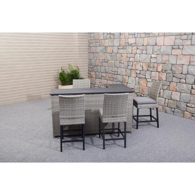 China PE Wicker Rattan Outdoor High Bar Chair e Set de Mesa para Mobiliário de Jantar Moderno à venda