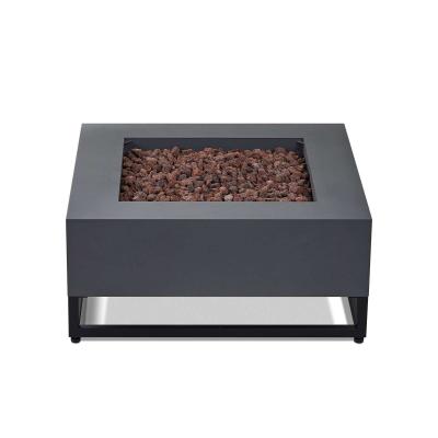 China Outdoor Living Square Steel Gas Fire Pit Table with Adjustable Flame Height Function for sale