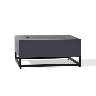 China Outdoor Living Square Steel Gas Fire Pit Table with Adjustable Flame Height Function for sale