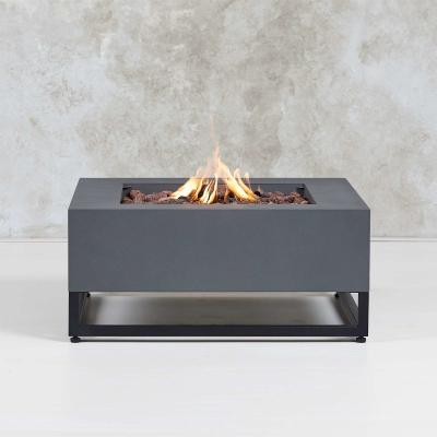 China Outdoor Living Square Steel Gas Fire Pit Table with Adjustable Flame Height Function for sale