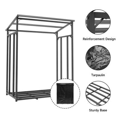 China High Capacity W110 x D70 x H145cm Firewood Rack Storage Log Holder for Indoor Outdoor for sale