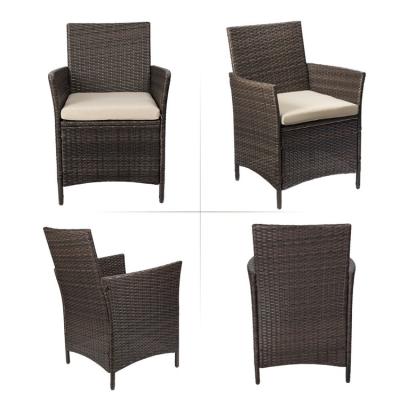 China Outdoor Furniture Set with Stackable Armchairs and Synthetic Rattan Wicker Chairs for sale