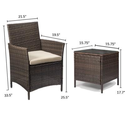 China Outdoor Furniture Set with Stackable Armchairs and Synthetic Rattan Wicker Chairs for sale