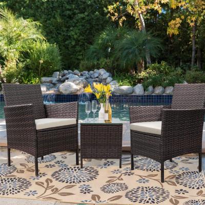 China Outdoor Furniture Set with Stackable Armchairs and Synthetic Rattan Wicker Chairs for sale