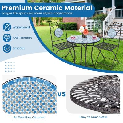 China Upgrade Your Outdoor Decor with AJUNION All Weather Bistro Set Table Size Dia24