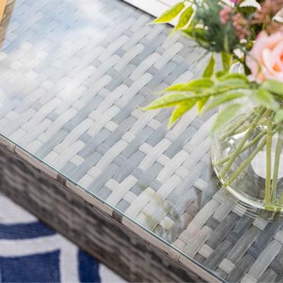 China Add Elegance to Your Garden with AJUNION Wicker Woven Sofa Set and Fire Pit Table for sale