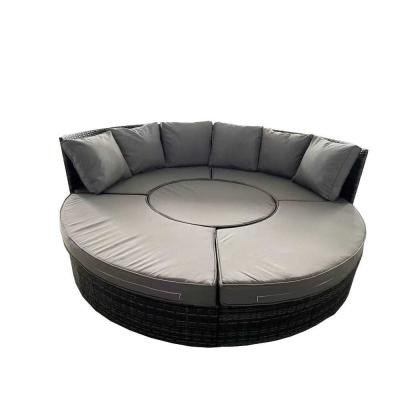 China Adjustable Dining Table Wicker Woven Sofa Set for Outdoor Daybed Furniture by AJUNION for sale