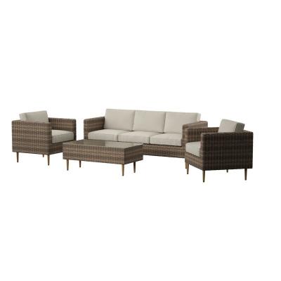 China 27.5'' H X 30'' W X 29'' D Chair Size Rattan Garden Furniture Set for Outdoor Living for sale