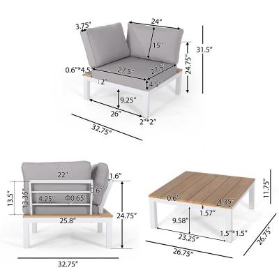 中国 120.16lb. 総製品重量 AJUNION 庭のラウンジのための屋外セクションソファセット 販売のため