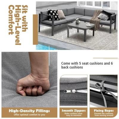 China Modern Design Garden Sofa Set AJUNION Aluminum Patio Furniture with Adjustable Back for sale