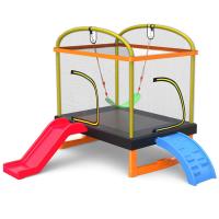 Quality Kids' Fitness Unisex Iron Frame Indoor Outdoor Trampoline with Climb Ladder and for sale