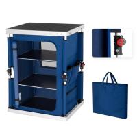Quality General Outdoor Furniture Camping Foldable Cooking Table with Storage Organizer for sale