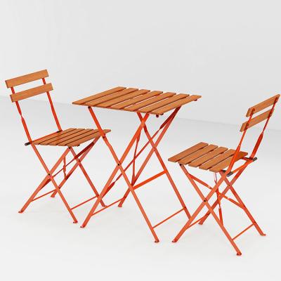 China Custom Logo Villa Outdoor Folding Bistro Table and Chairs Set for Leisure on Balcony Patio for sale