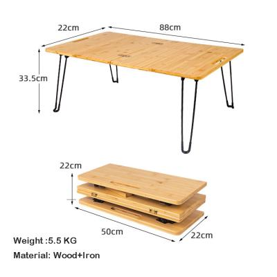 Cina Parco Picnic all'aperto Barbecue Bambù Tavola di legno Mdf Piccolo Tavolo di campeggio pieghevole portatile con gamba di metallo in vendita