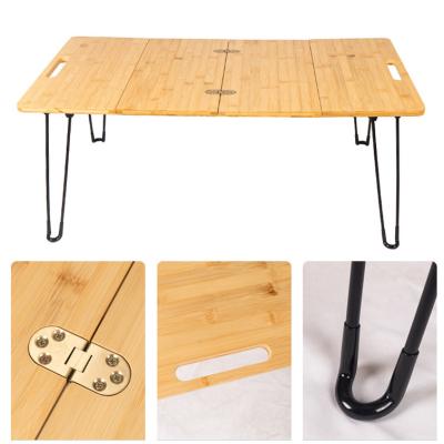 Cina Parco Picnic all'aperto Barbecue Bambù Tavola di legno Mdf Piccolo Tavolo di campeggio pieghevole portatile con gamba di metallo in vendita